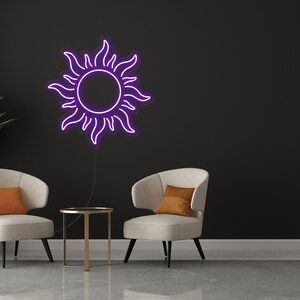 Sun Neon Sign - LED Neon Sign, Wall Decor, Wall Sign, Sunset Led Sign ...