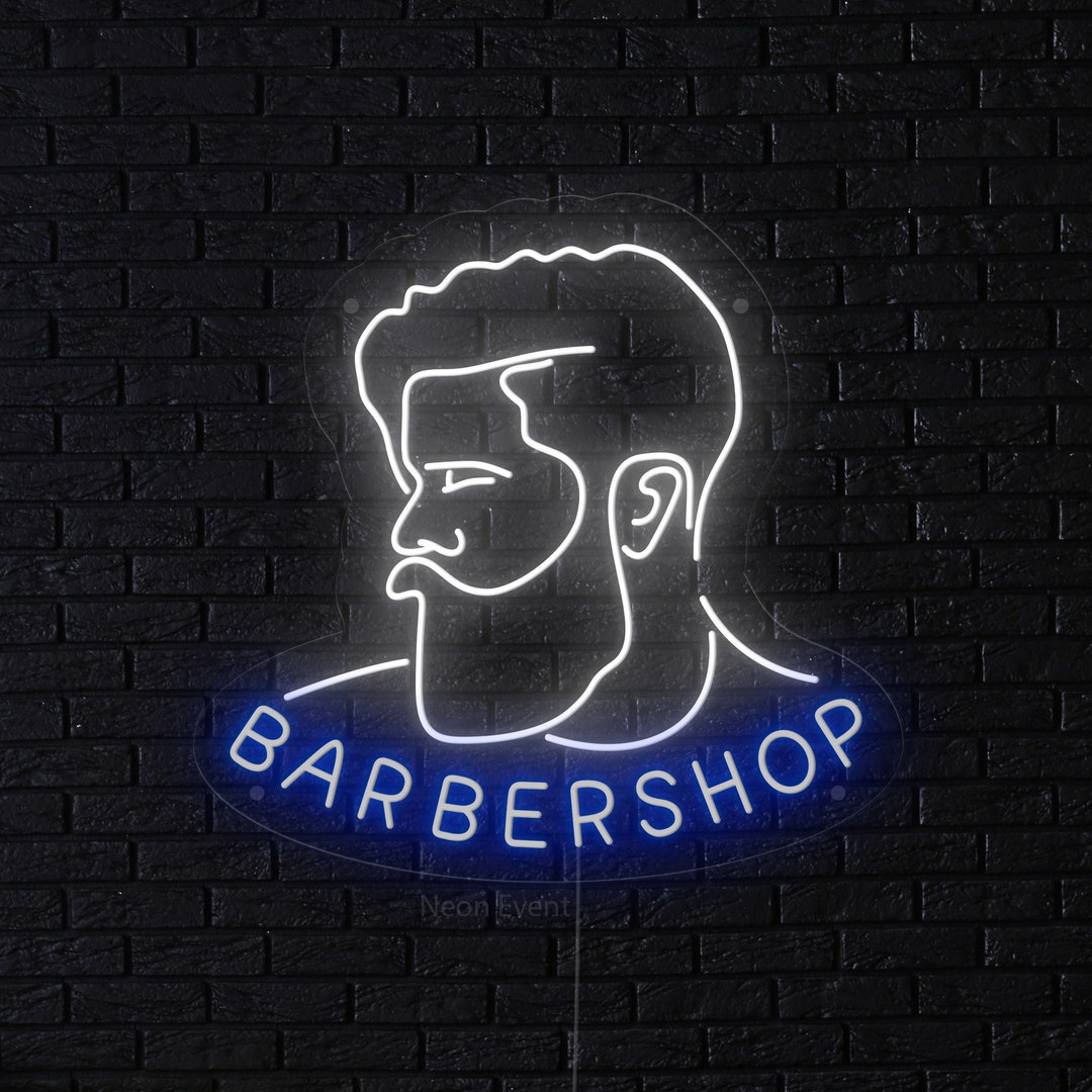 Barbershop Neon Sign Man Neon Sign, Salon Neon Sign, Business Neon Sign ...