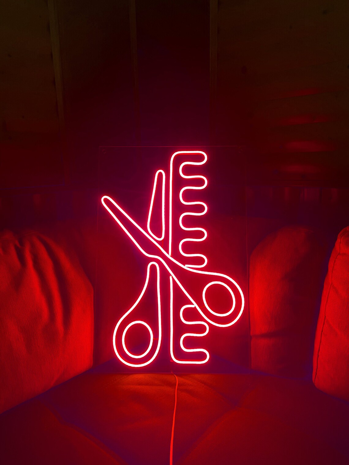 Scissors Neon, Scissors Neon Sign, Scissors Led Sign Custom, Barber ...