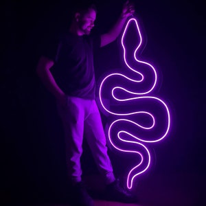 Snake Neon Sign - LED Neon Sign, Wall Decor, Wall Sign, Snake Led Sign ...
