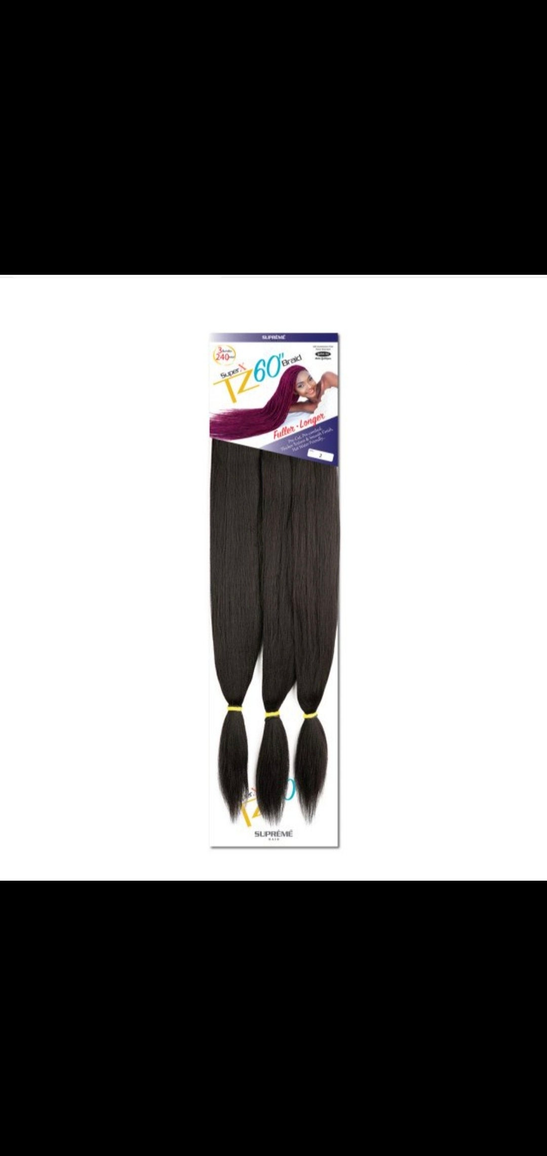 60 INCHES HAIR 3-pack Deal 9 Bundles Total, TZ Braid, Pre-stretched ...