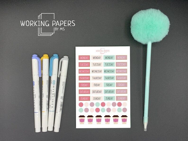 PRINTABLE Planner Stickers Sheet DOWNLOAD E Pretty Neutral Color ...