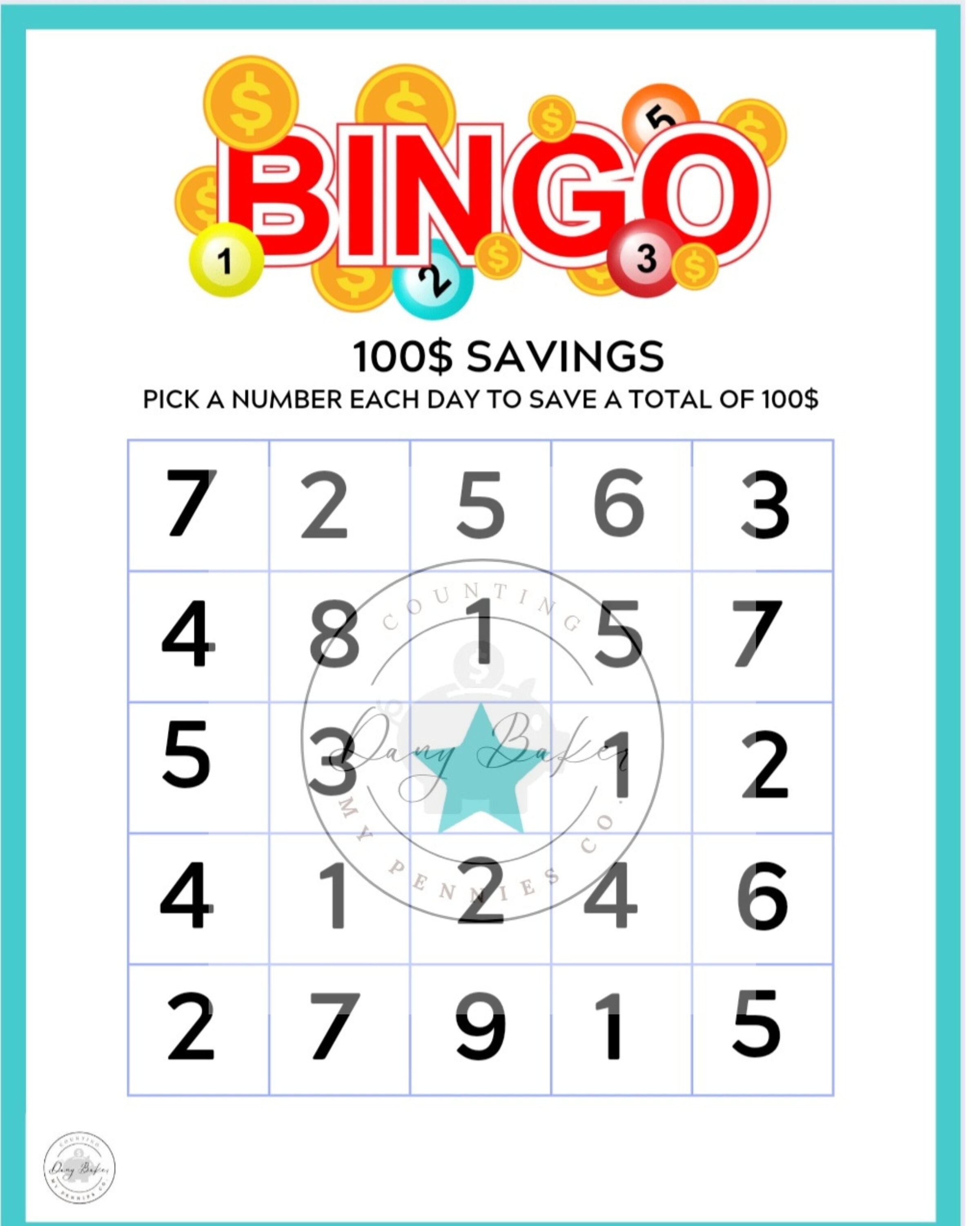 Bingo Savings Challenge, A6 Cash Envelope, Budgeting, Savings Challenge ...
