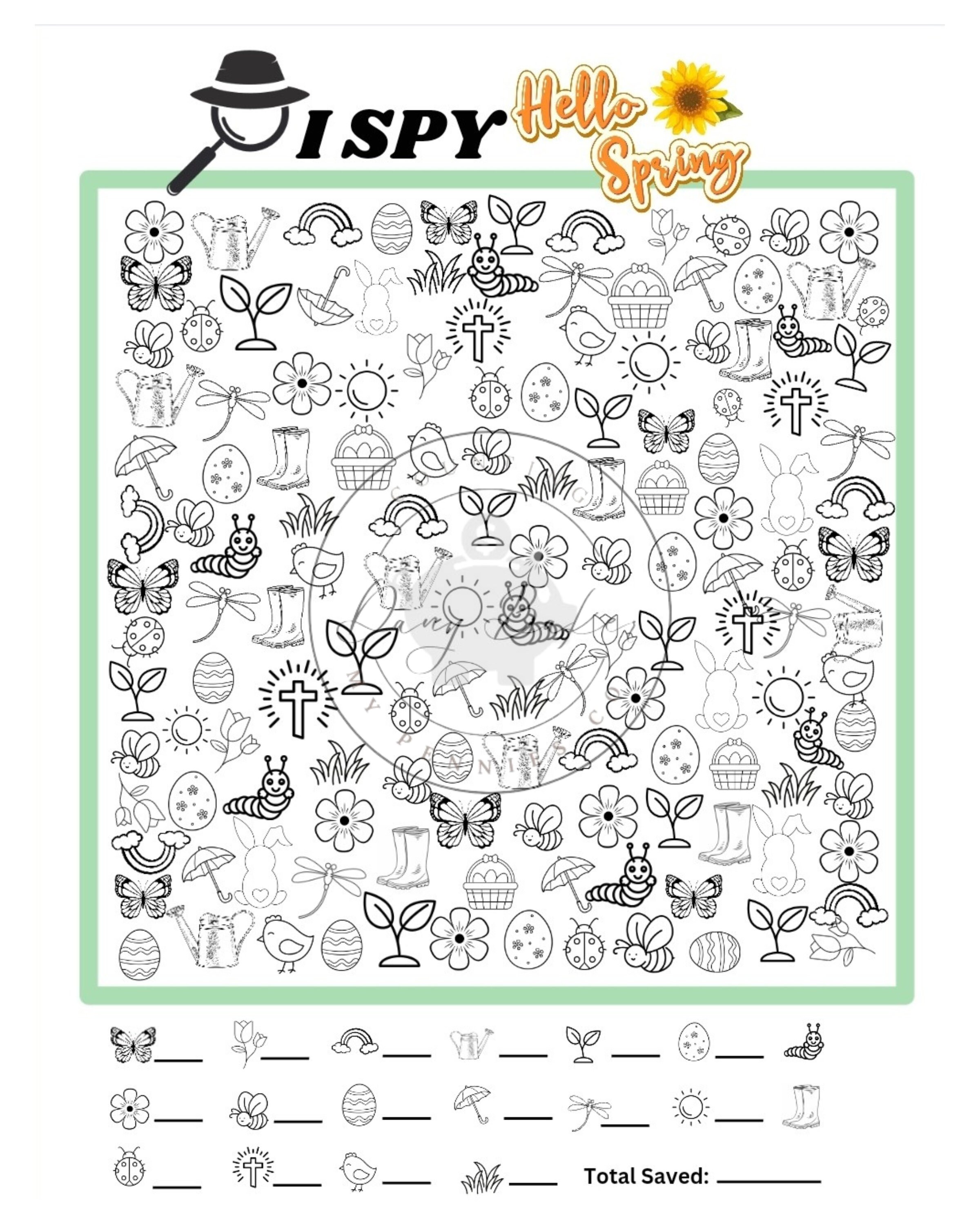 I Spy Savings Game, Cash Envelope, Instant Download, Printable PDF File ...