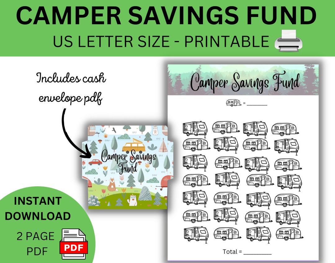 Camper Savings Fund, Savings Goal, Savings Tracker, Instant Download ...