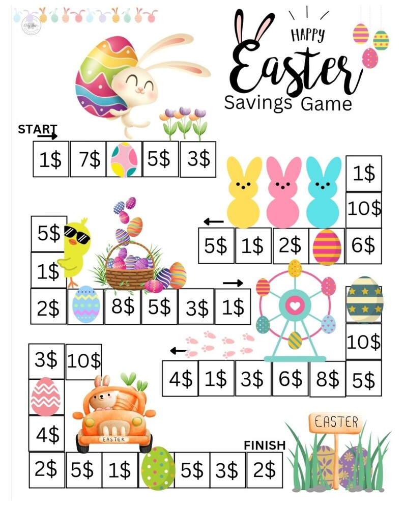 Easter Savings Challenge Cash Envelope Instant Download PDF - Etsy