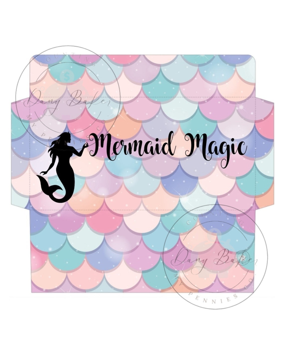Mermaid Savings Challenge Cash Envelope Digital Download - Etsy