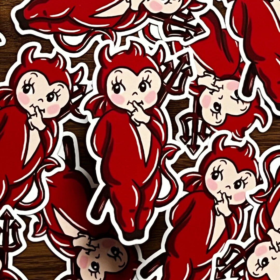 Naughty Kewpie Devil Baby Sticker - Etsy