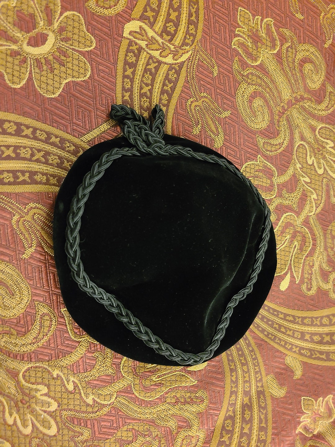 Vintage Black Velvet Tam With Braided Cord - Etsy