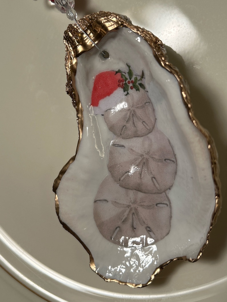 Christmas Ornament-sand Dollar Snowman - Etsy