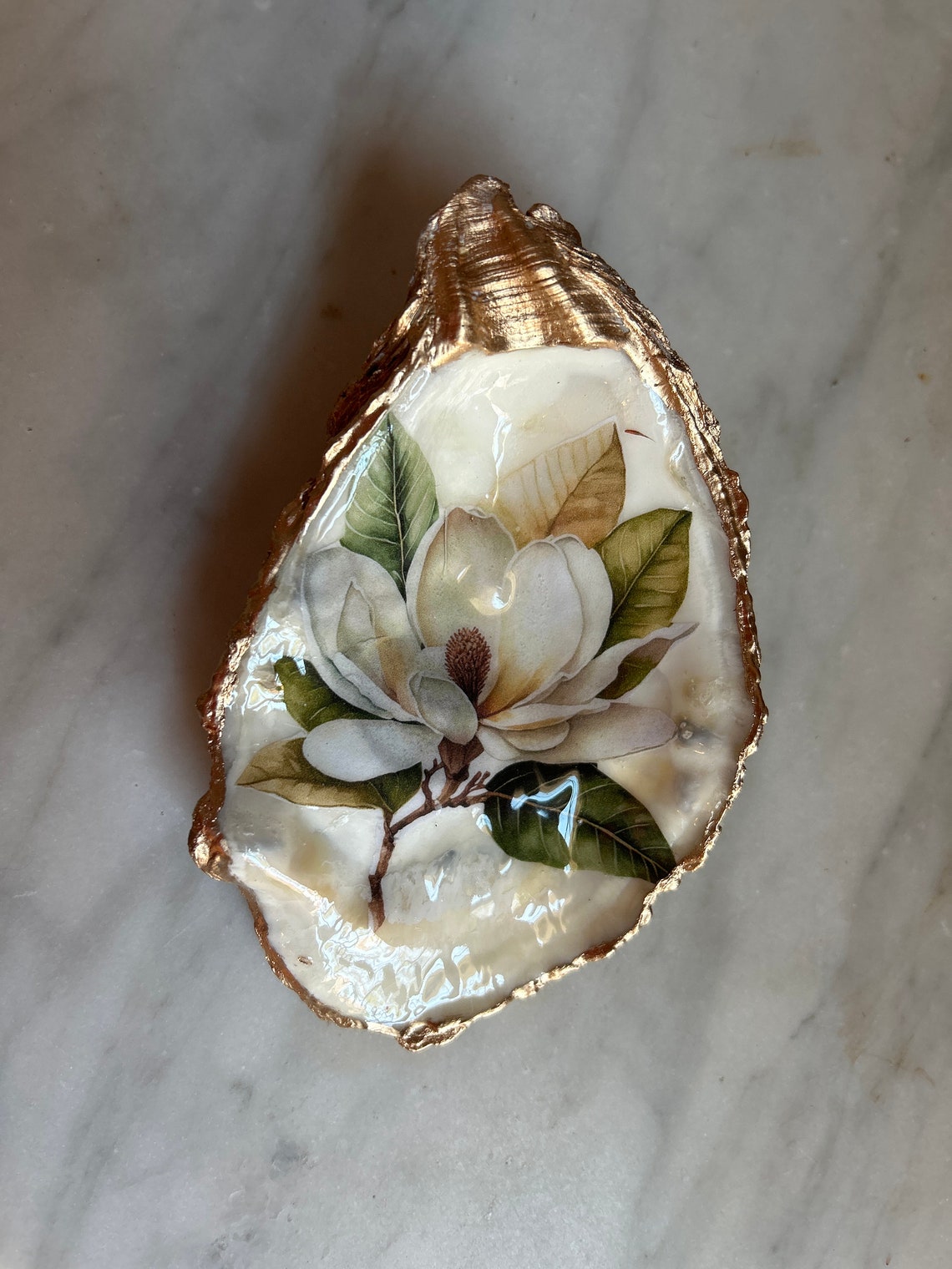 Magnolia Oyster Trinket Dish-magnolia - Etsy