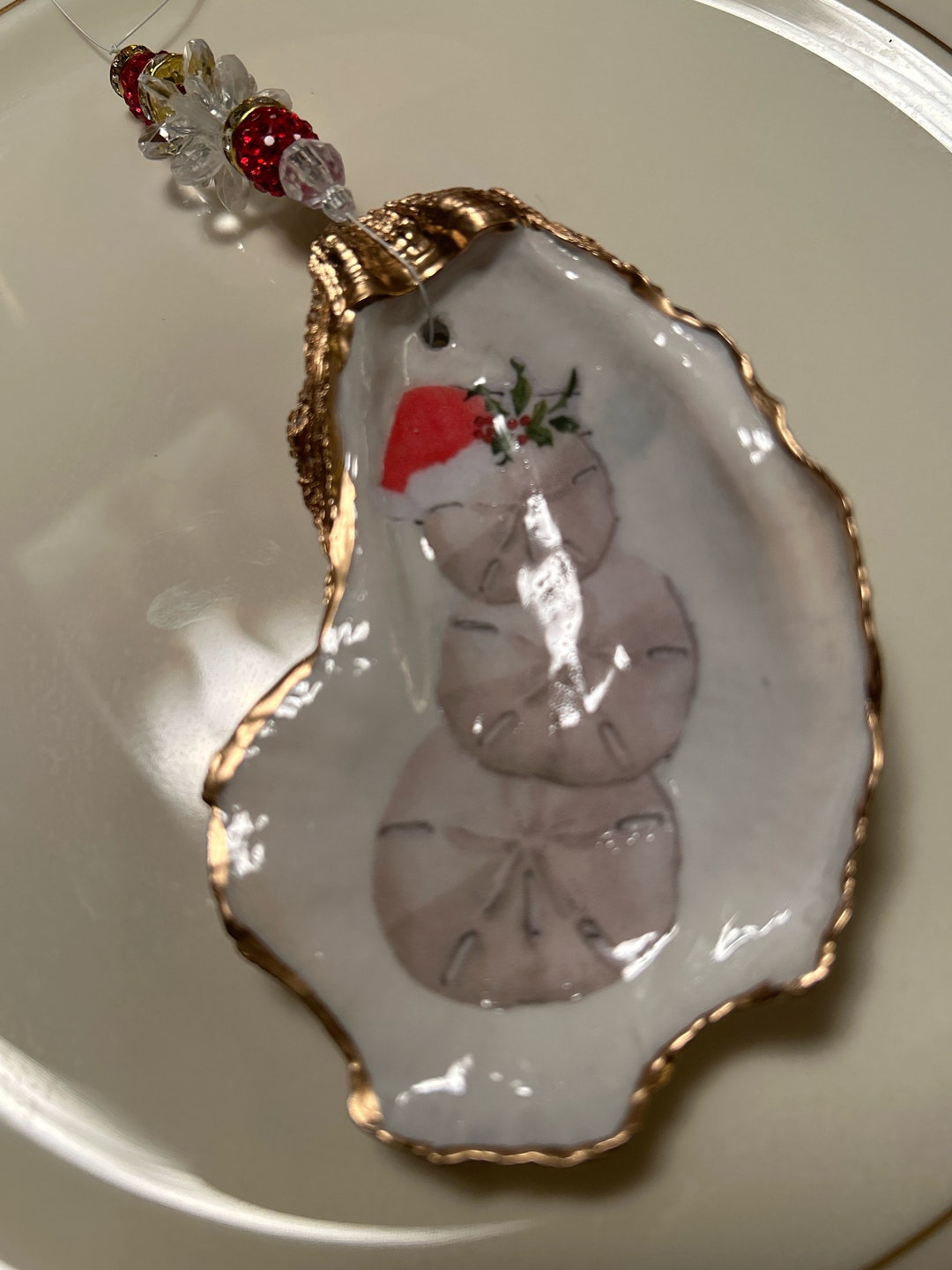 Christmas Ornament-sand Dollar Snowman - Etsy