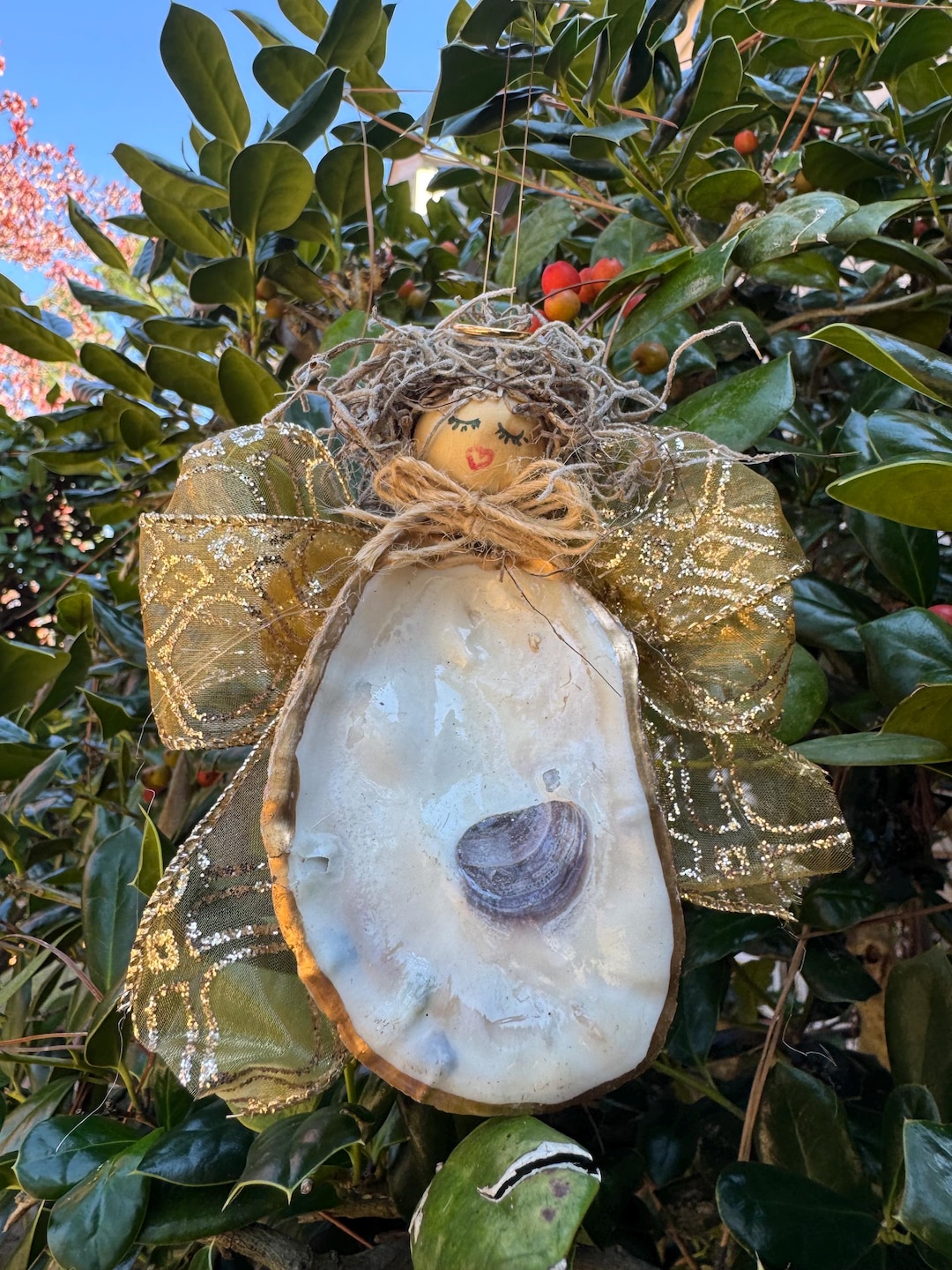 Oyster Shell Angel Ornament – Coastal Christmas Tree Decor - Etsy