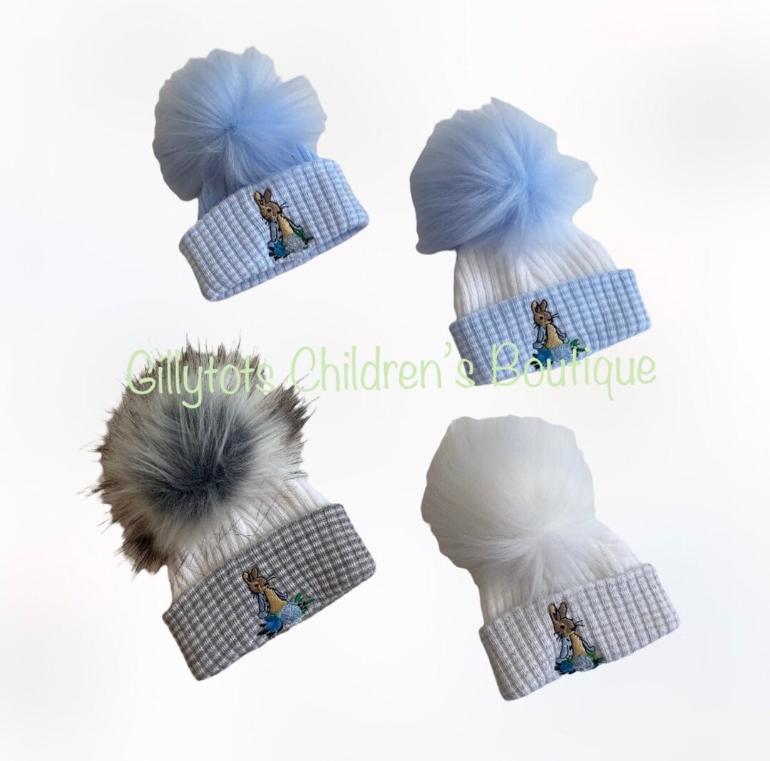 Peter Rabbit Single Faux Fur Pom Hat First Size - Etsy UK