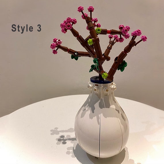 Self MOC building bricks flower bouquet set with vase Toys Building ...