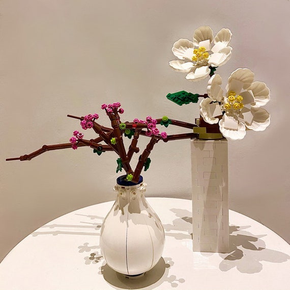 Self MOC building bricks flower bouquet set with vase Toys Building ...