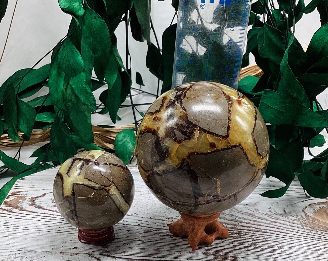 Septarian Nodule dragon Stone Sphere - Etsy