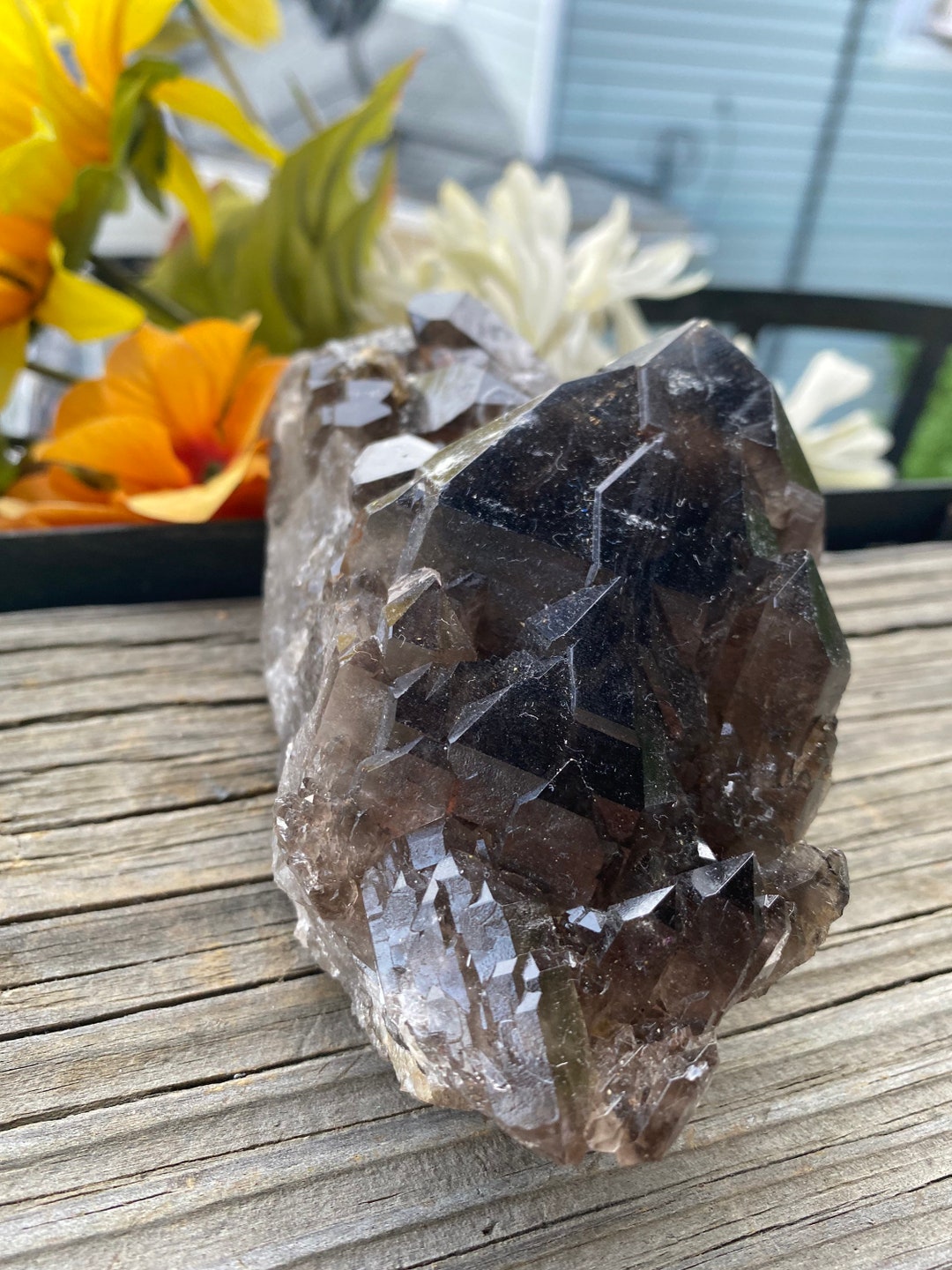 Elestial Smokey Quartz Crystal Cluster - Etsy