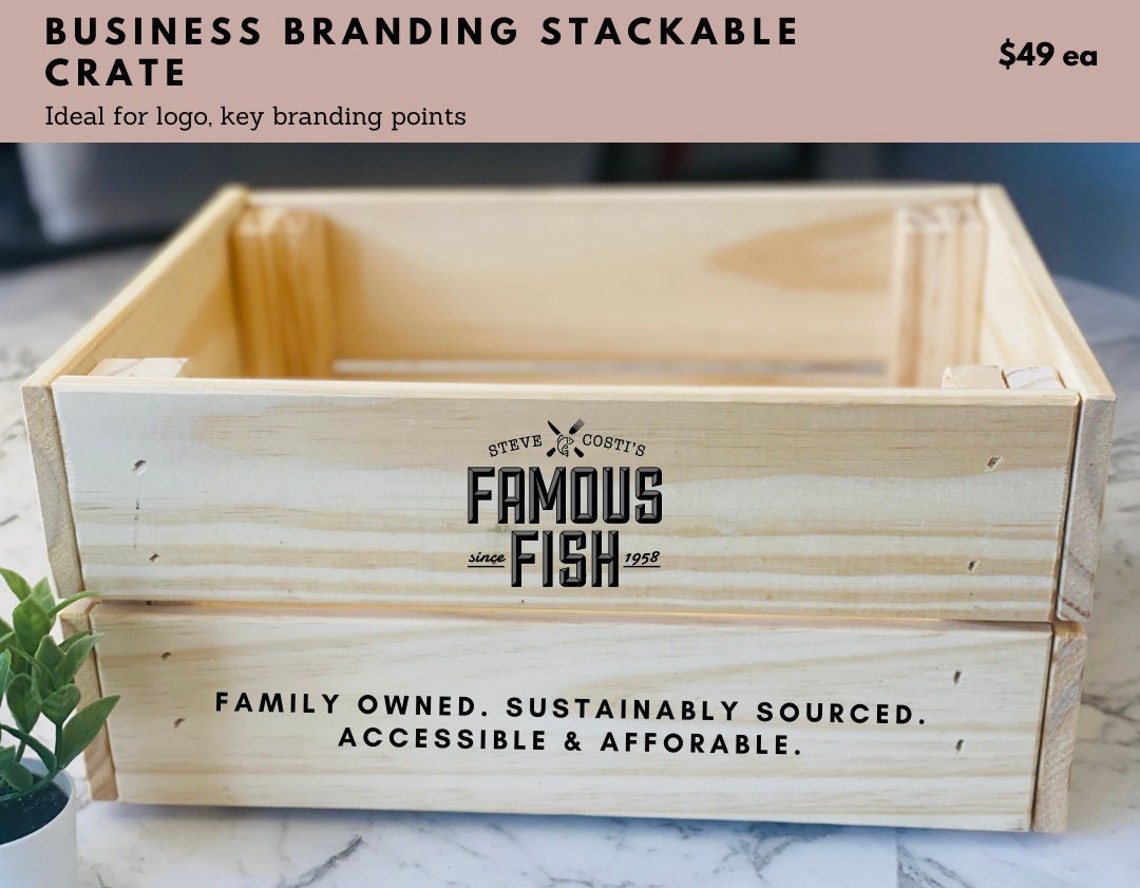 Personalised Crate, Custom Wooden Crate, Custom Logo Crate - Etsy