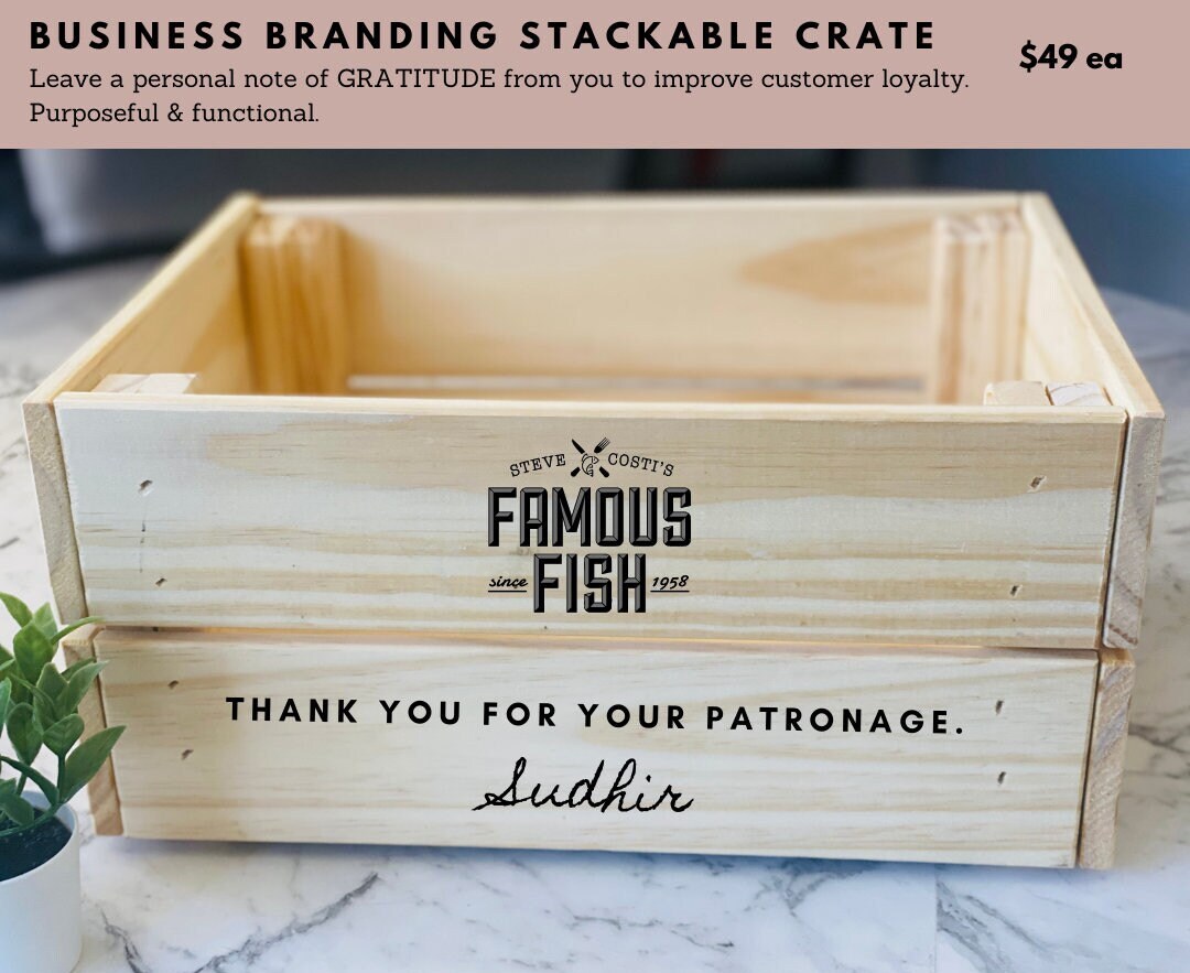 Personalised Crate, Custom Wooden Crate, Custom Logo Crate - Etsy