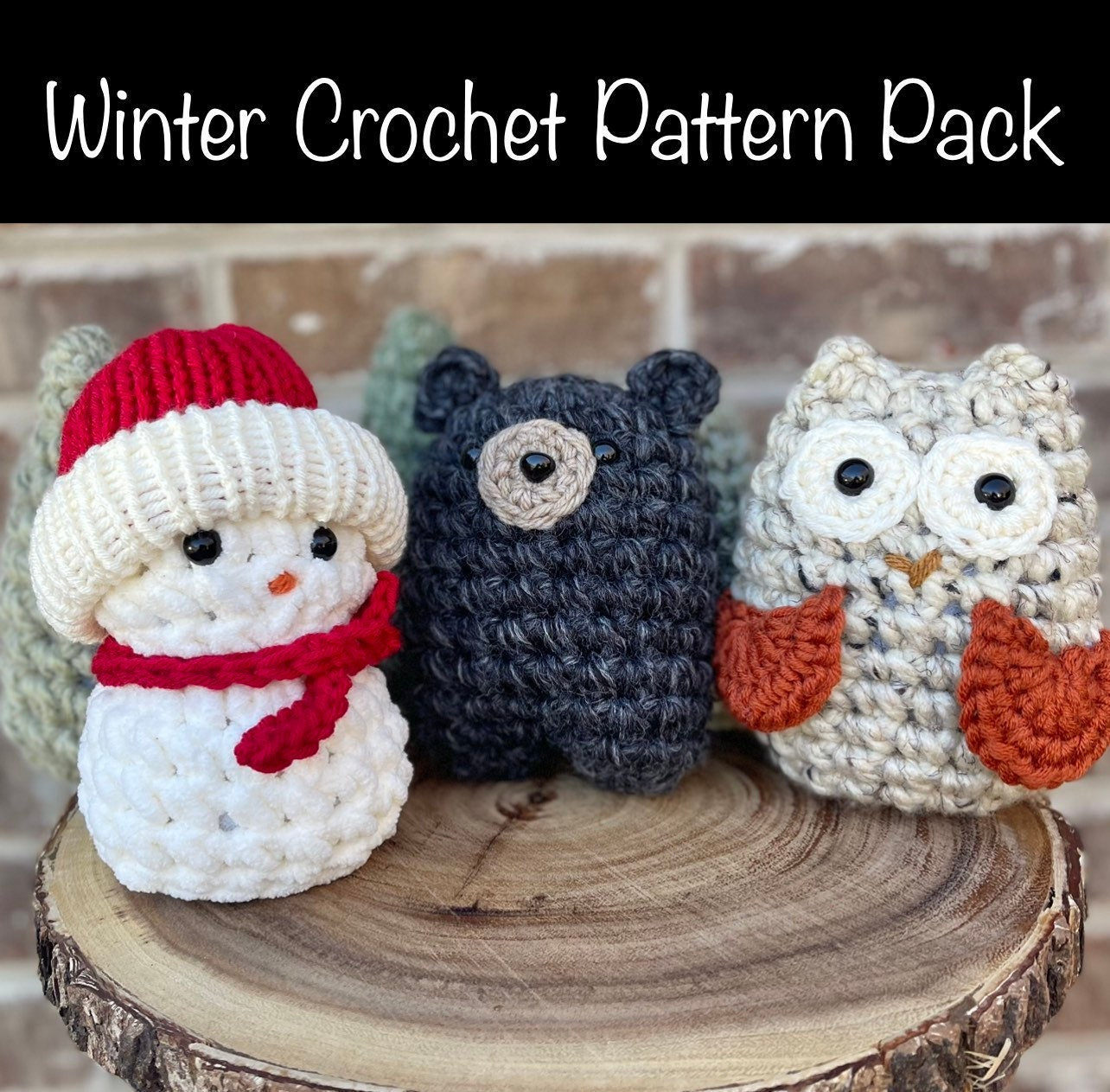 4 Pattern Winter Crochet Pattern Pack: Smoky Mountain Black Bear ...