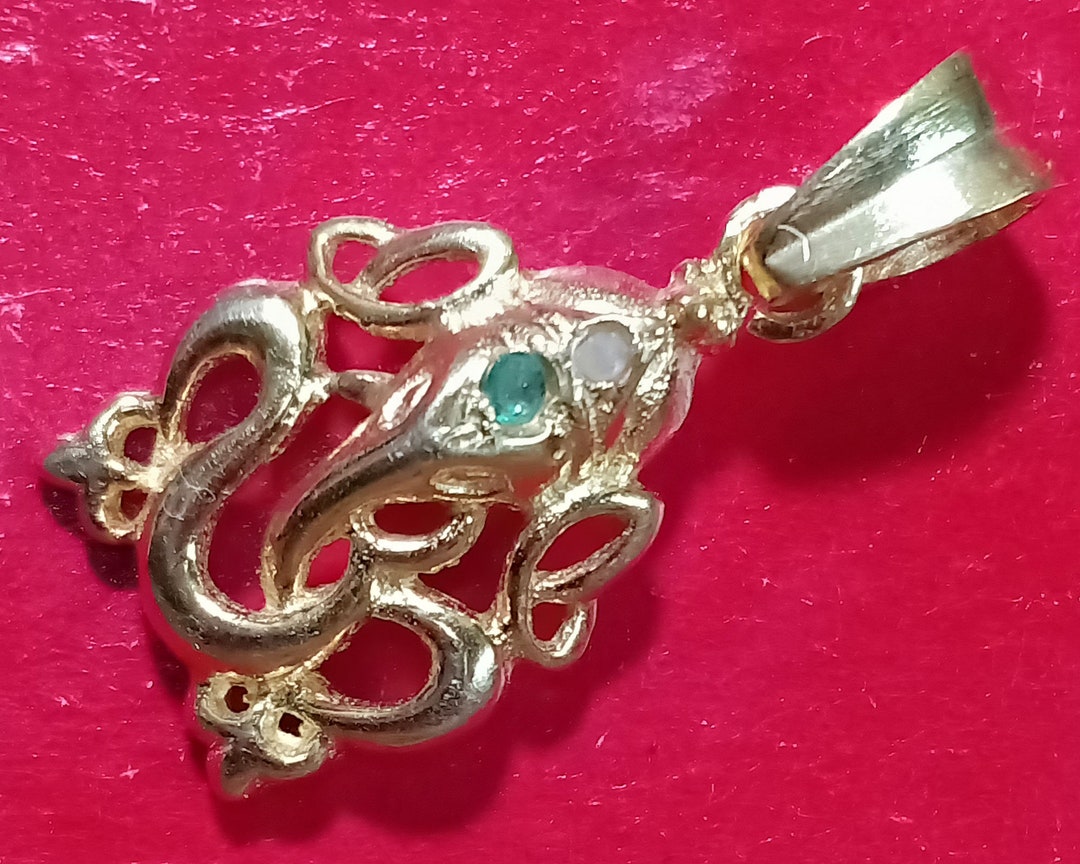 Emerald Gold GANESH JI Charms PENDANT, Gemstone Charms Pendant, Unique ...