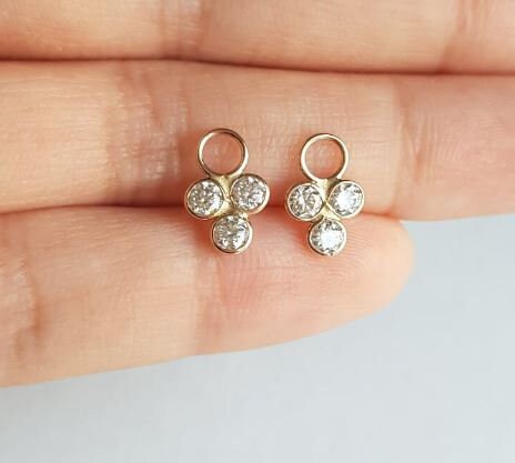 Diamond Gold Charms, 18k Solid Gold Diamond Charm, Handmade Jewelry ...