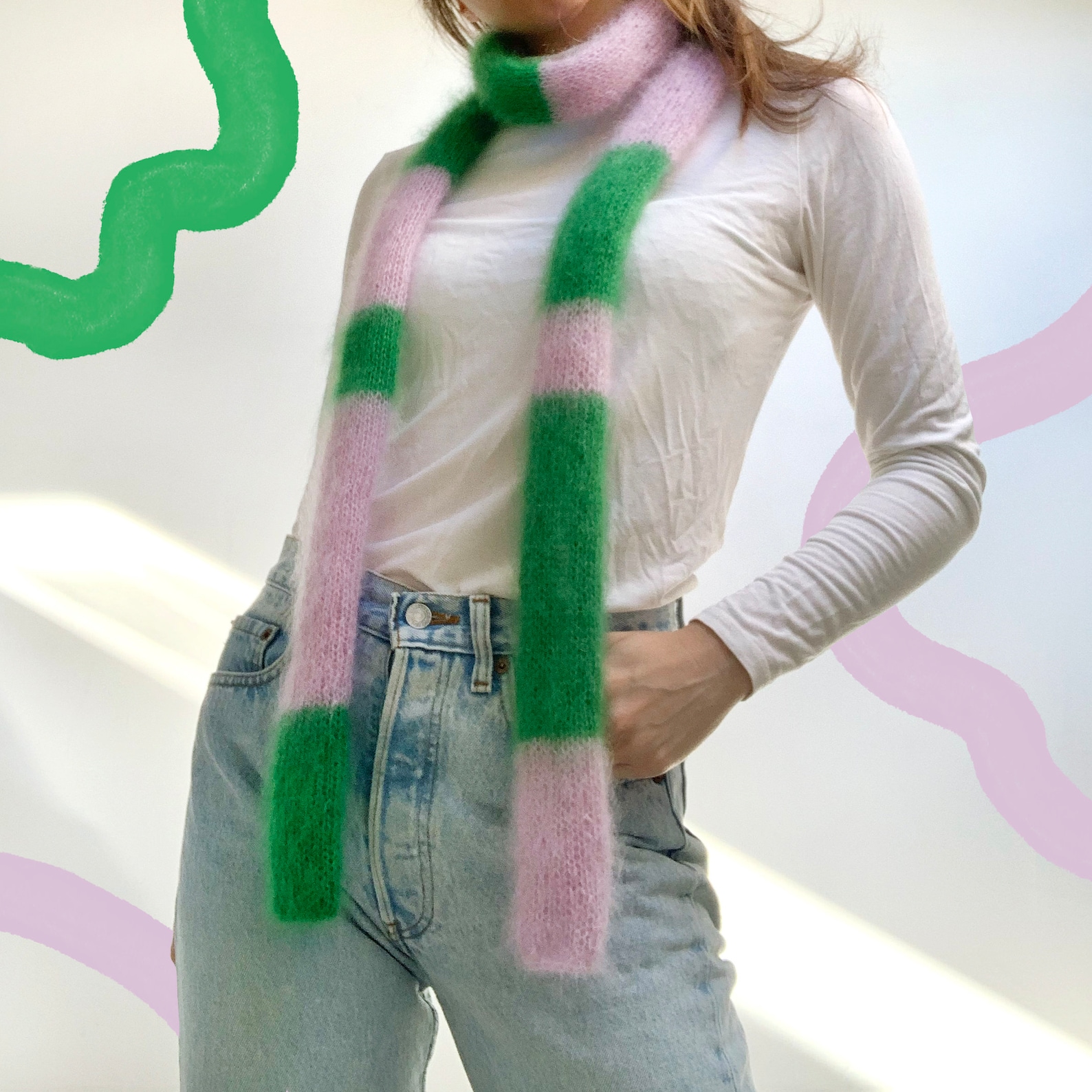 Fluffy Brushed Mohair Scarf - Etsy
