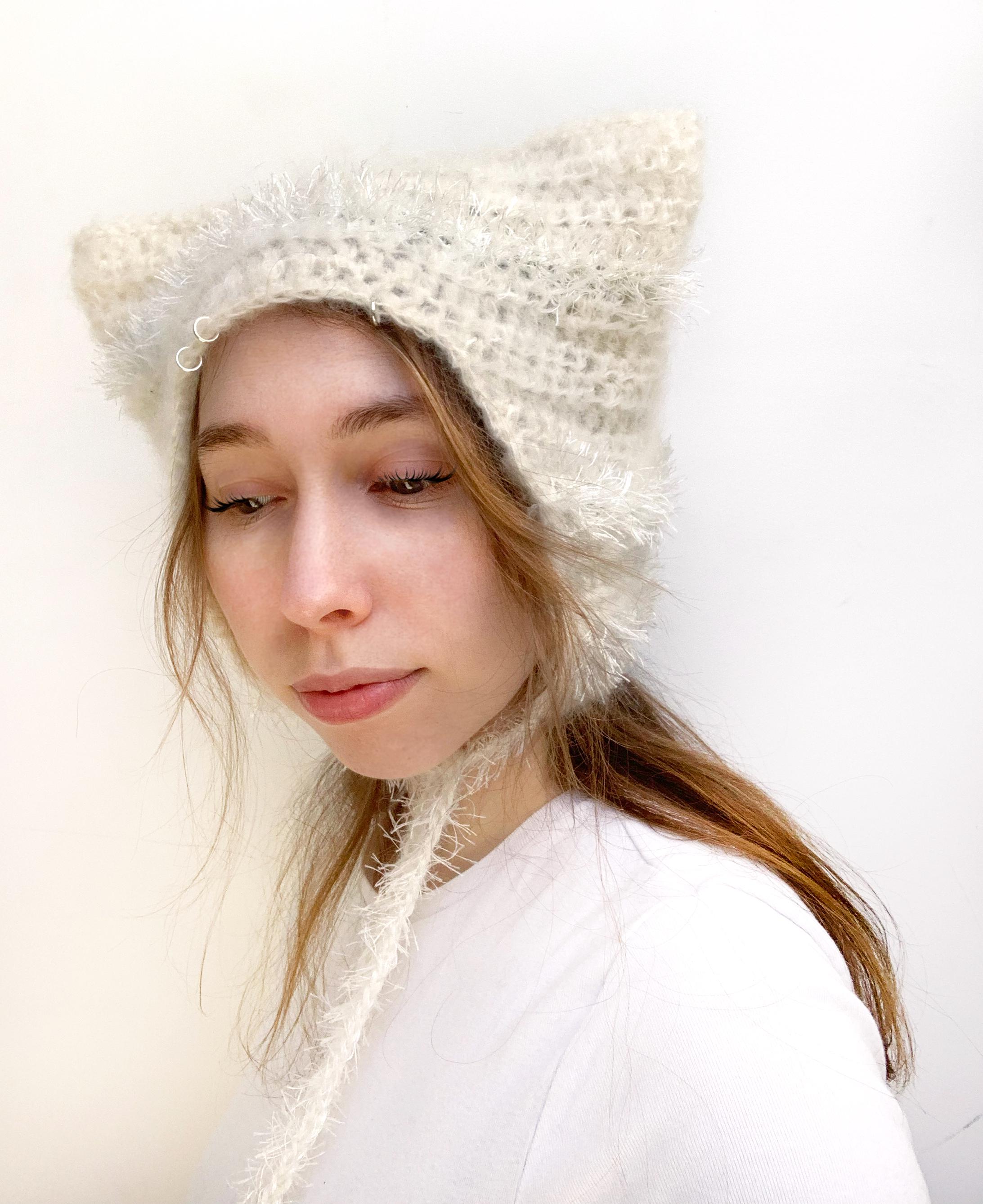 Crochet Cat Bonnet | Fluffy Handmade Hood - Etsy UK