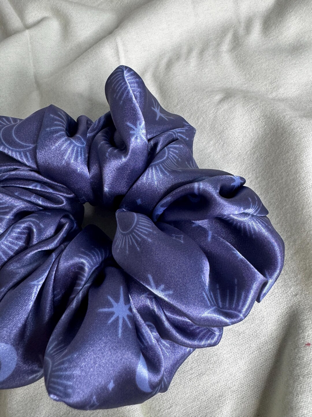 Celestial Moon and Star Blue Whimsigoth Oversized Jumbo XL Satin ...