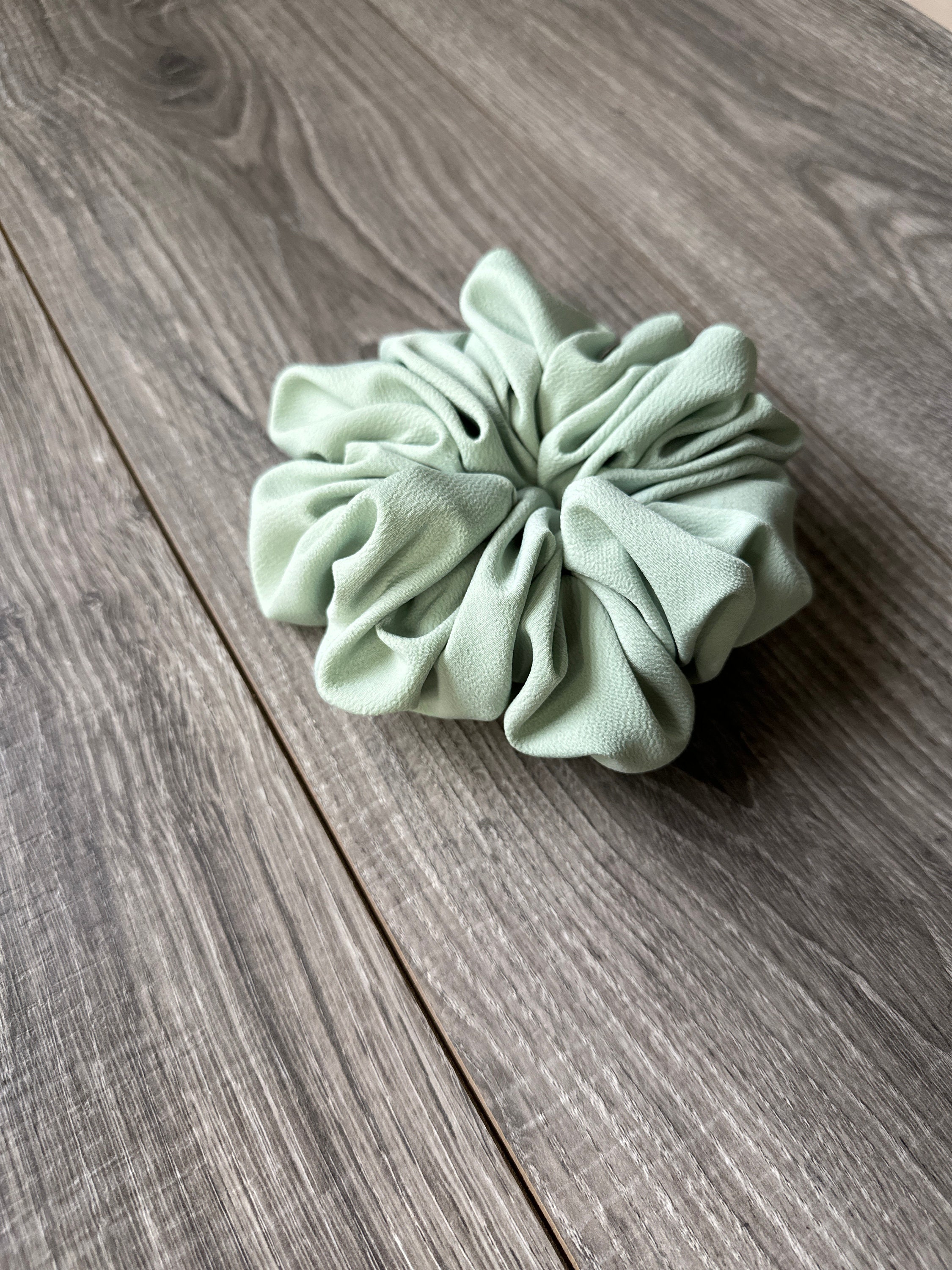 Sage Green Cottagecore Coquette Boho Oversized Jumbo XL Satin Scrunchie ...