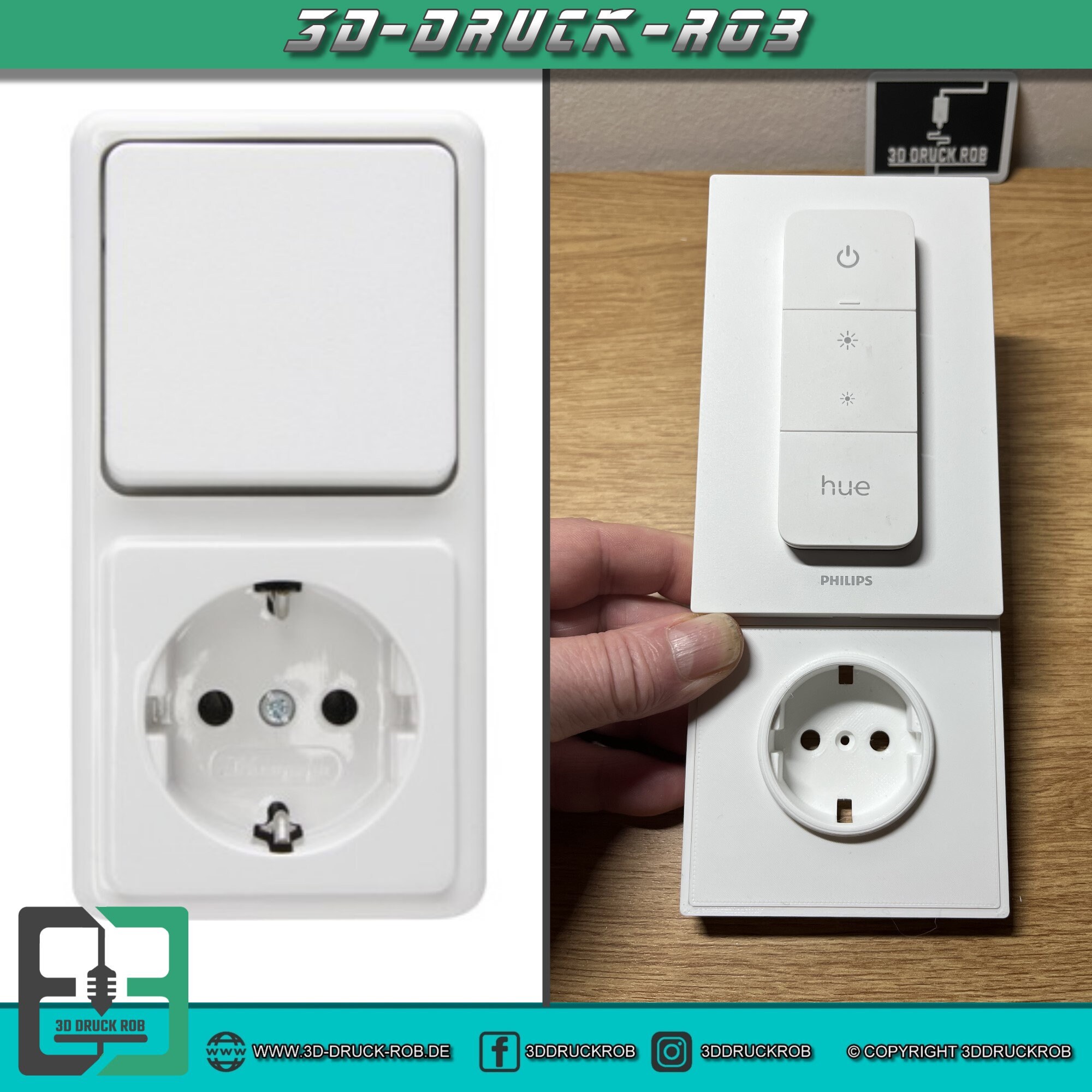 Philips Hue Dimmer Switch V2 Light Switch Socket Adapter - Etsy