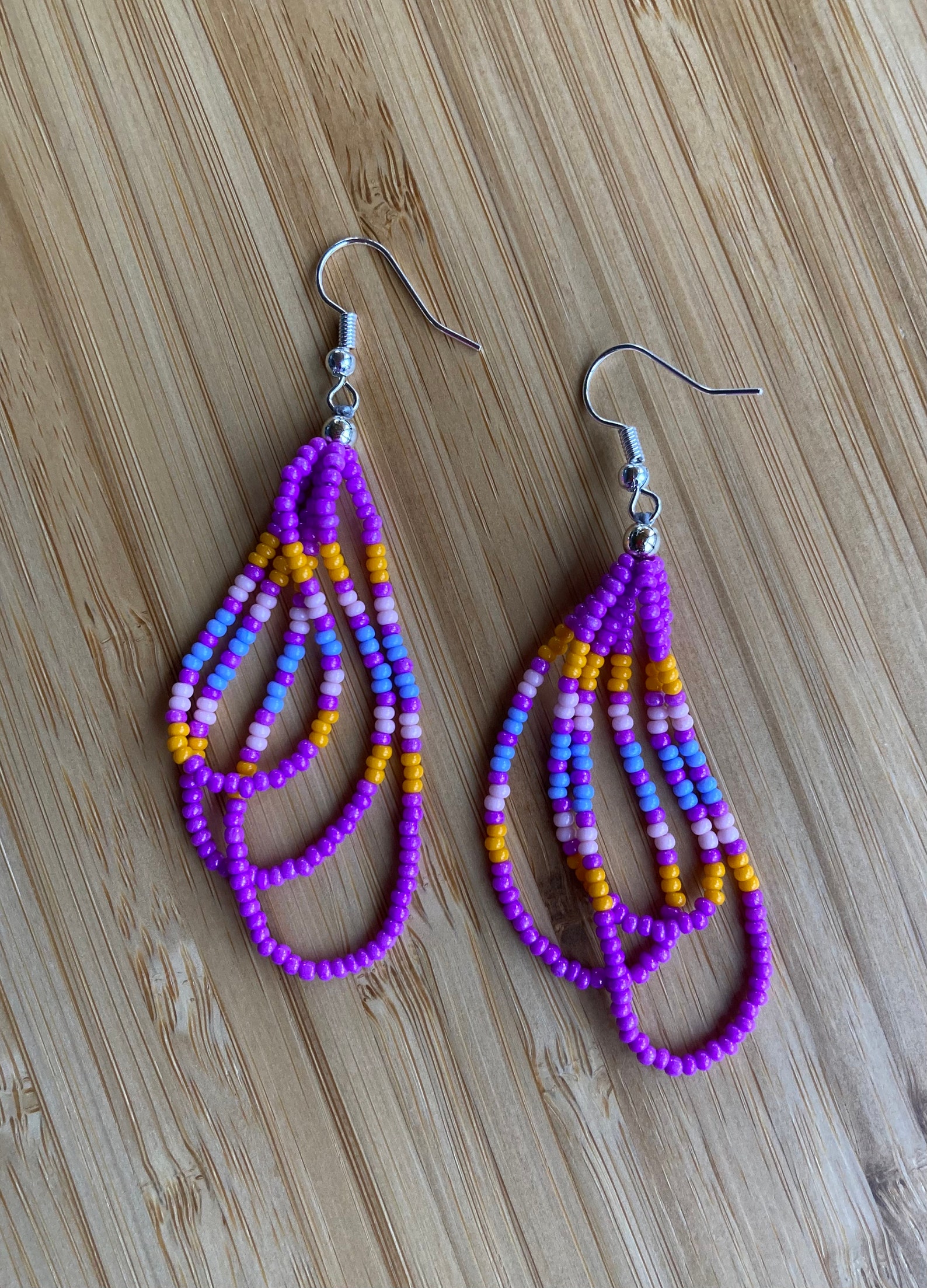 Large Loop Seed Bead Earrings Dangle Earrings Seed Bead | Etsy Large Loop Seed Bead Earrings Dangle Earrings Seed Bead | Etsy