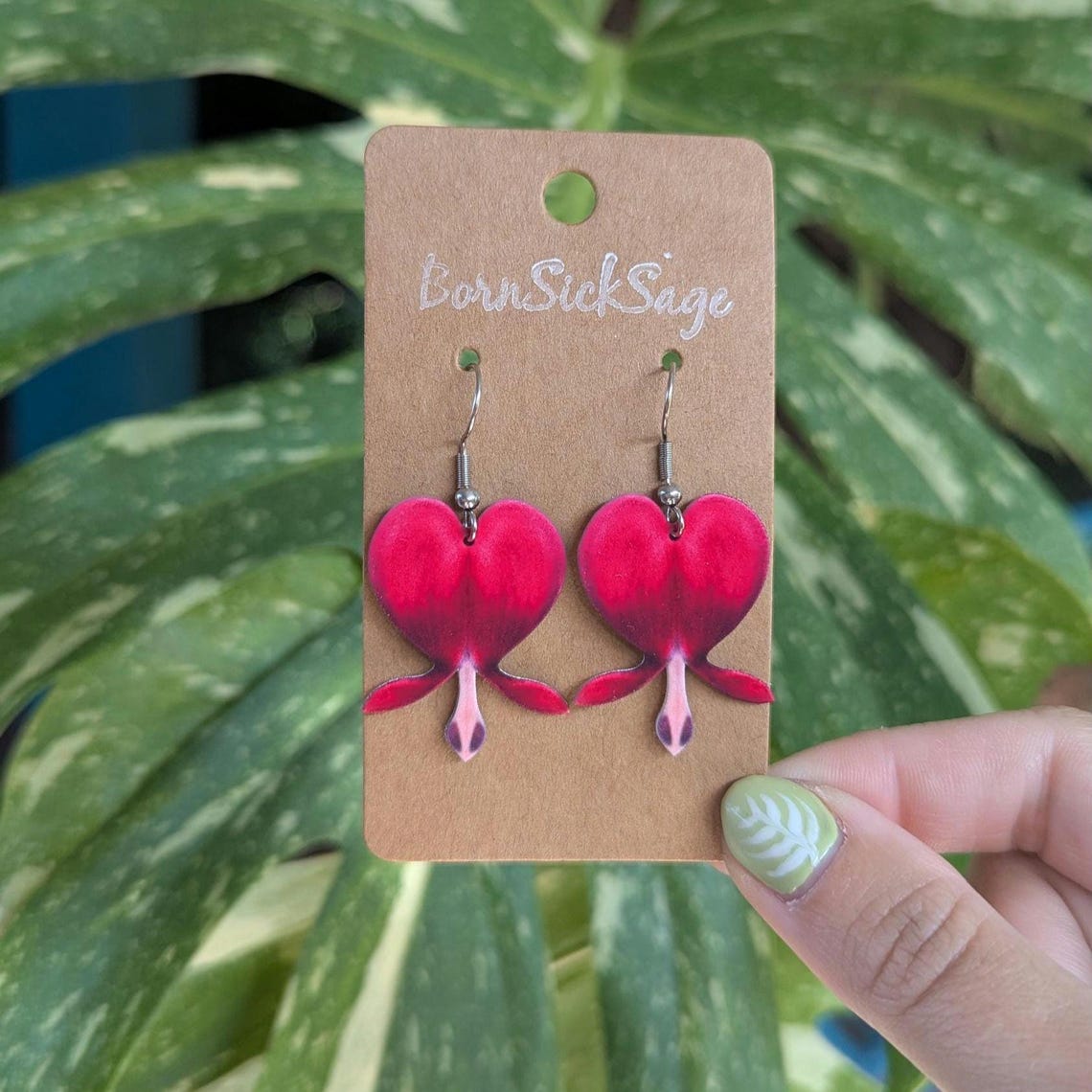 Bleeding Heart Botanical Plant Handmade Earrings / Valentine's Day ...