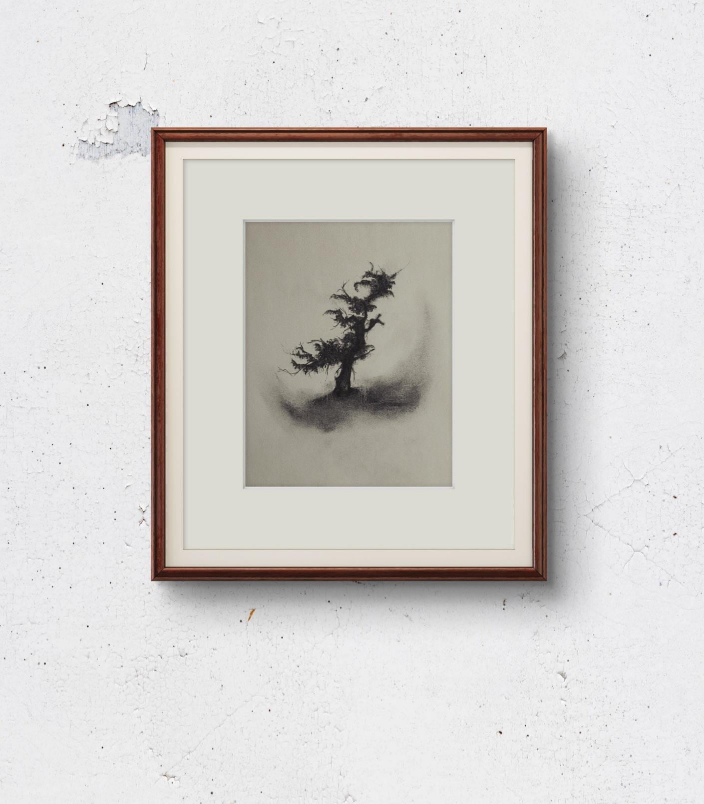 Original Tree Landscape Charcoal Drawing. Rustic Landscape Charcoal ...