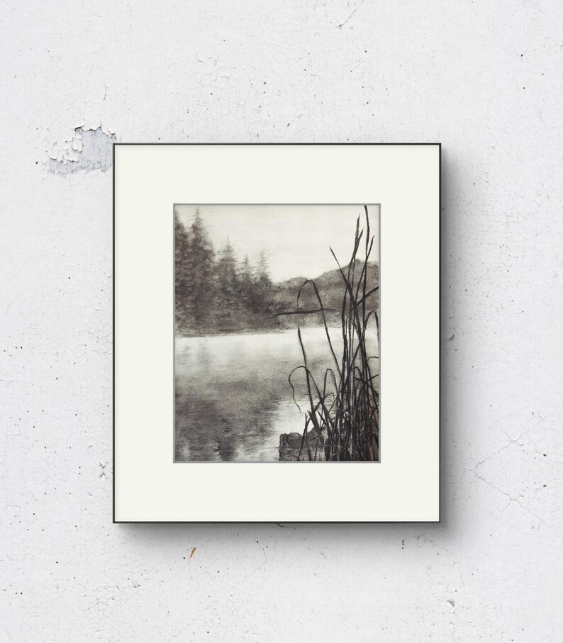 Tall Grass. Original Landscape Charcoal Drawing. Without Frame. - Etsy