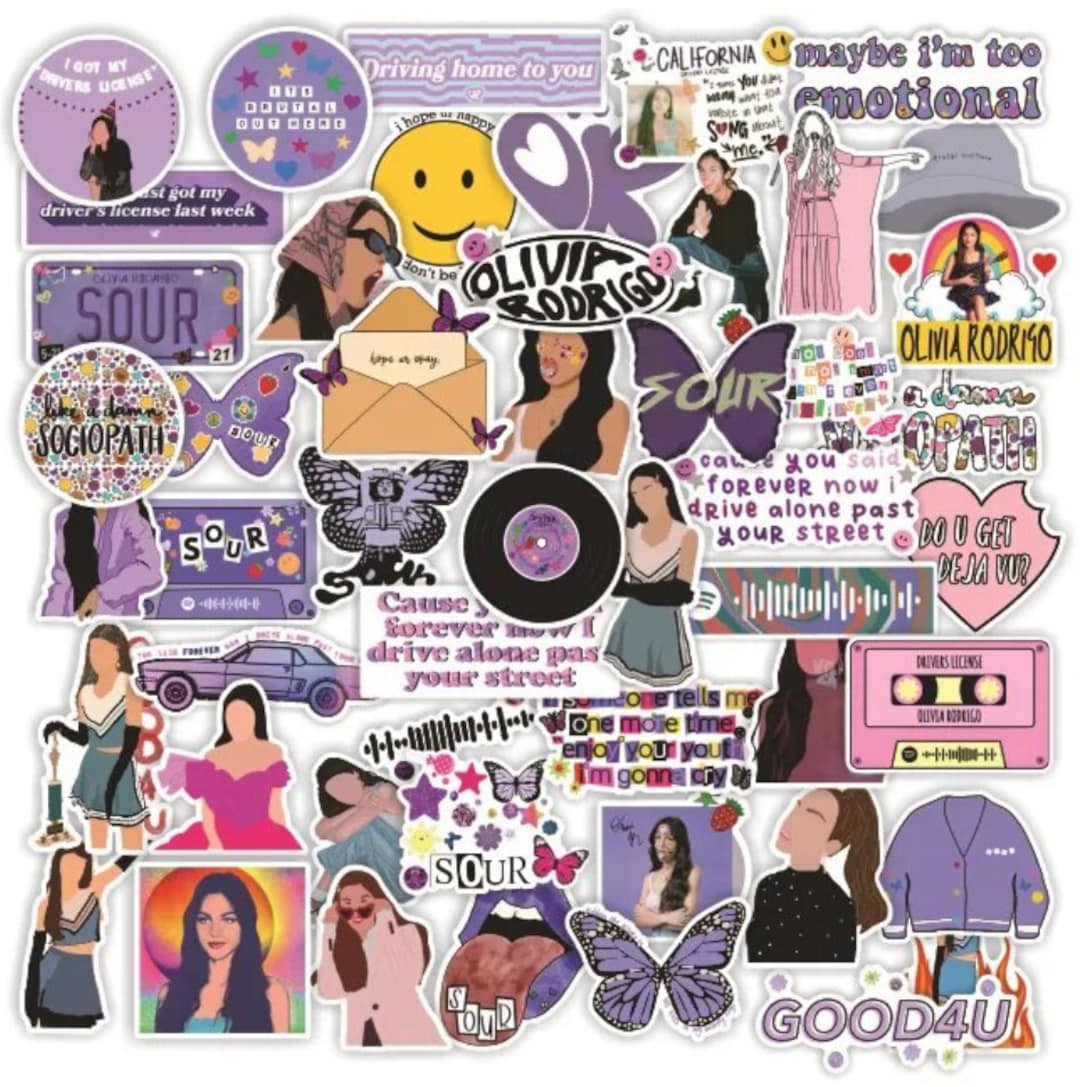 50pcs Olivia Rodrigo Stickers / Celebrity Star Singer Song Lyrics ...