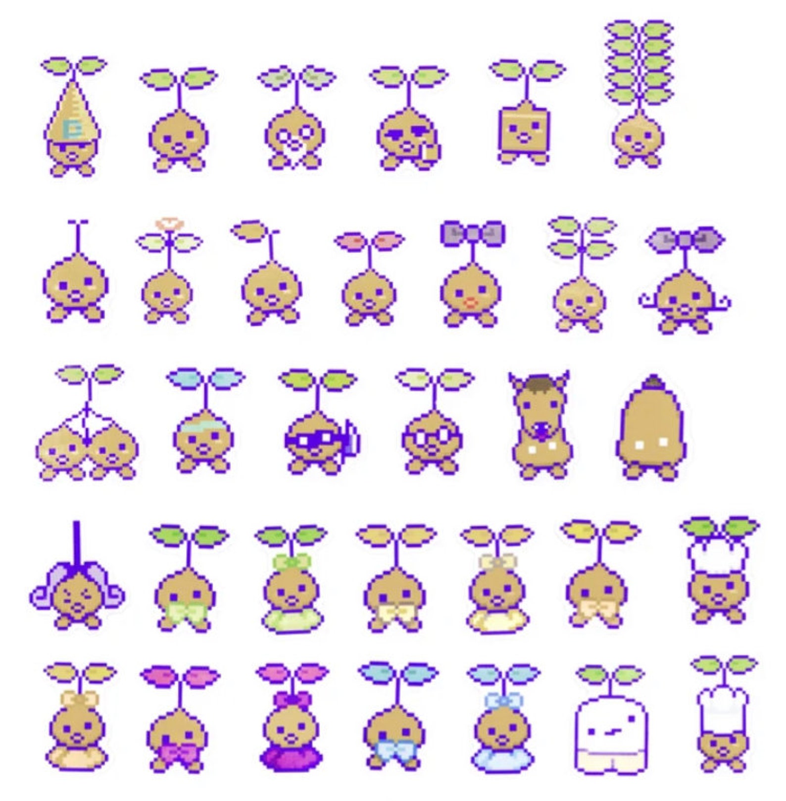 Omori Game Sprout Mole Keychain Magnet Sprite Perler Beads | Etsy