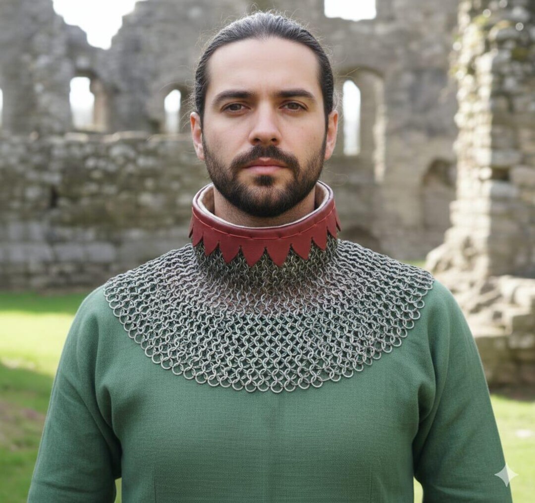 Medieval Viking Chainmail Mantle Riveted Maille Shoulder Armor for LARP ...