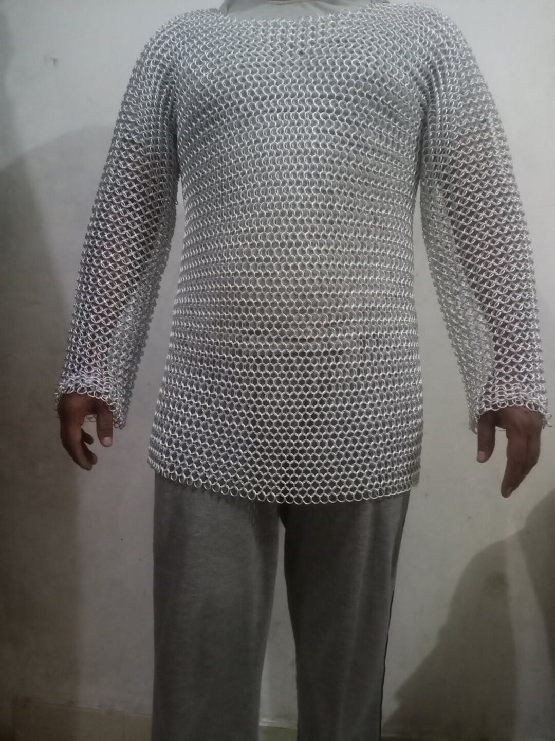 Full Sleeve Aluminum Chainmail Shirt – 10mm Butted Rings – Lightweight ...