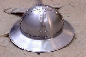 Kettle Hat Armor Helmet,larp SCA Helmet in Steel With Leather Liner ...