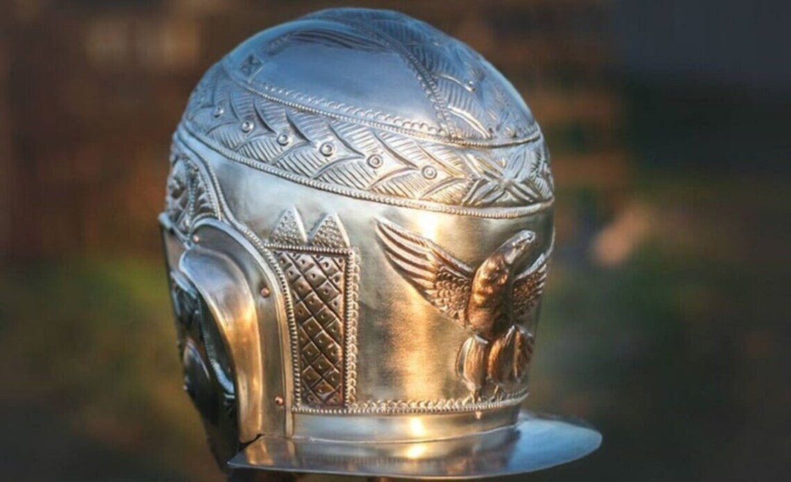 Brass Roman Cavalry Helmet With Face Mask, Reenactment SCA Larp - Etsy