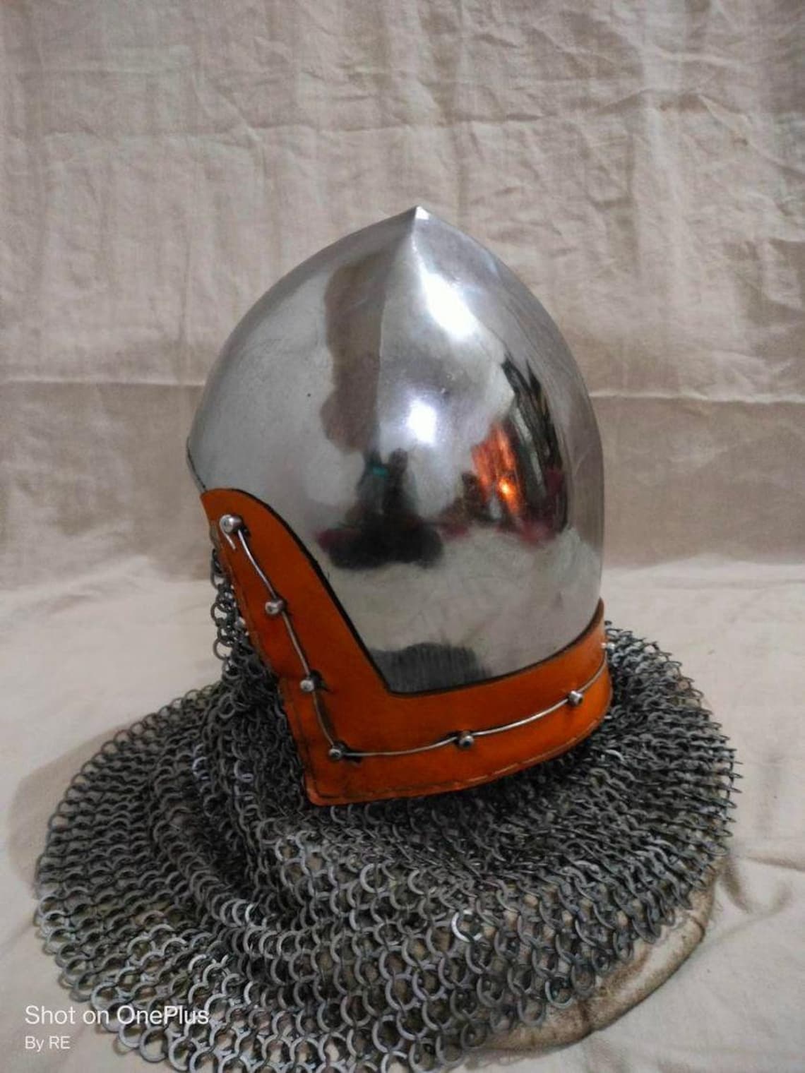 Medieval Bascinet With Chain Aventail Made of Riveted Flat - Etsy