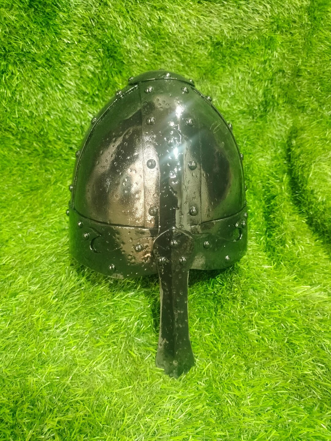 Medieval Viking Norman Nasal Helmet - Battle Ready - 2mm Blackened ...