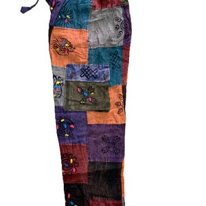 Men’s Cotton Trousers Thin Patchwork Straight Fit Lounge Wear Nepalese ...