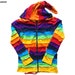 Rainbow Stripy Cotton Summer Jacket Men’s Pixie Hooded Patchwork Hippie ...