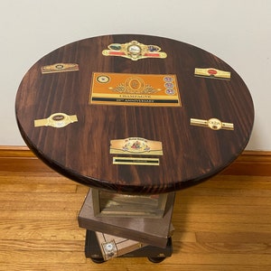 Cigar Box Table With Cigar Band Display Box - Etsy