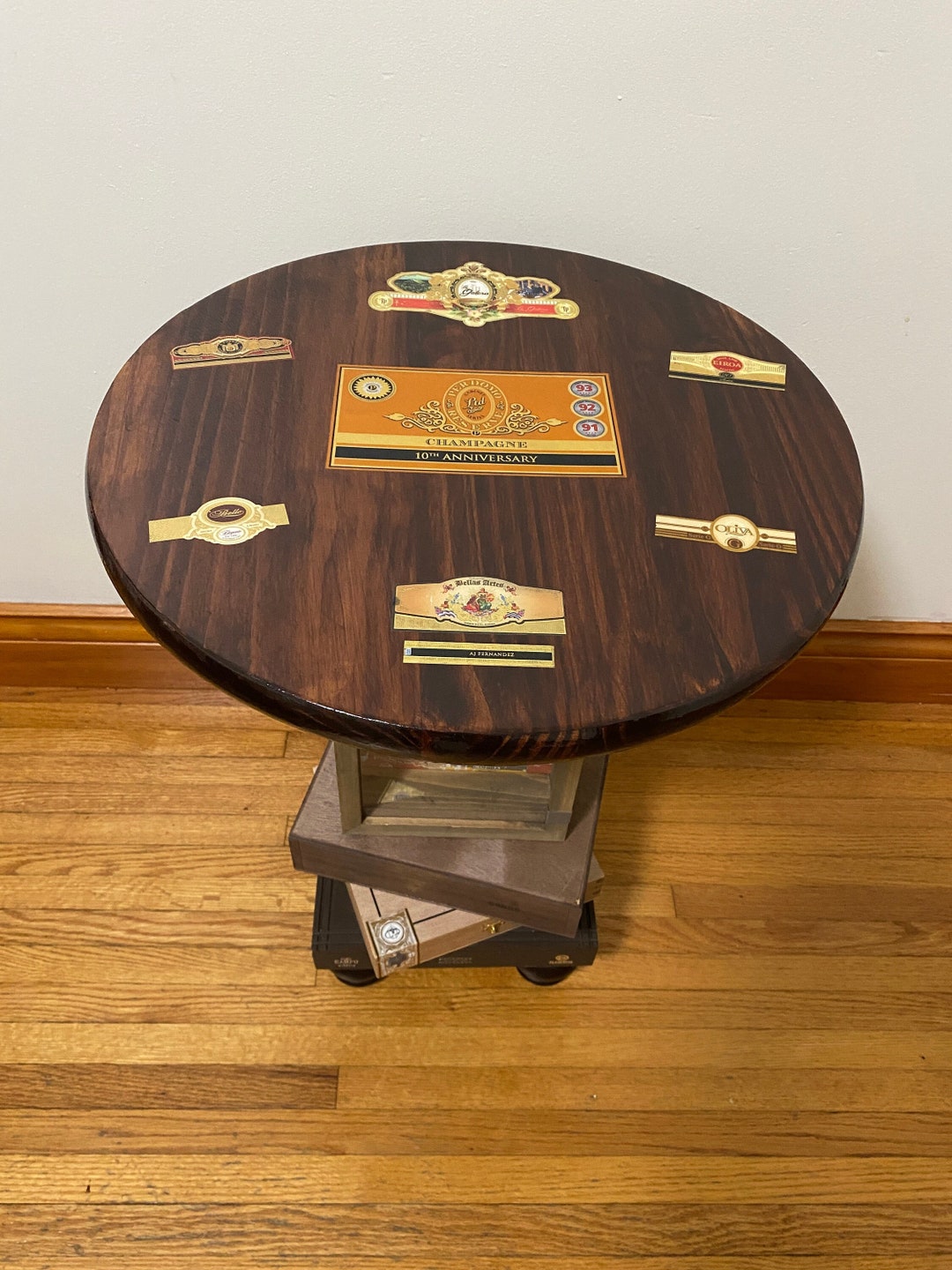 Cigar Box Table With Cigar Band Display Box - Etsy