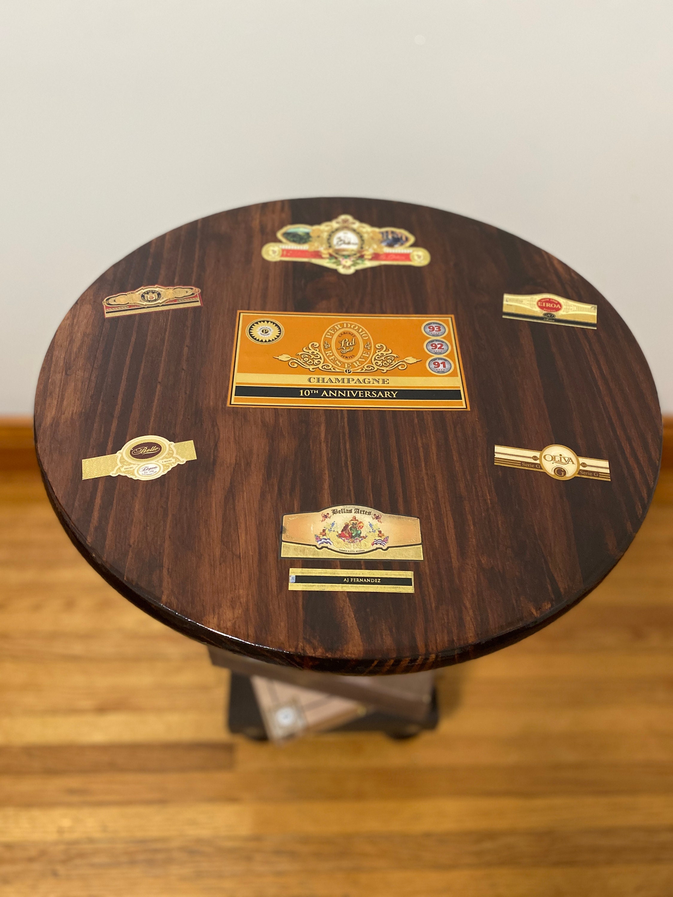 Cigar Box Table With Cigar Band Display Box - Etsy