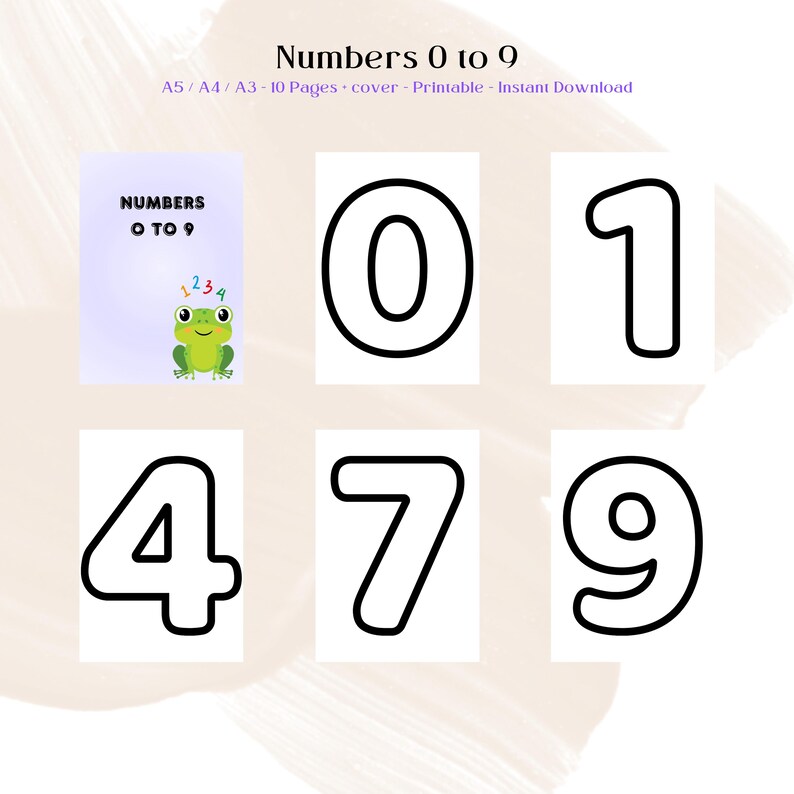 Large Bubble Numbers 0 to 9 (available in A5, A4 and A3!) - Etsy